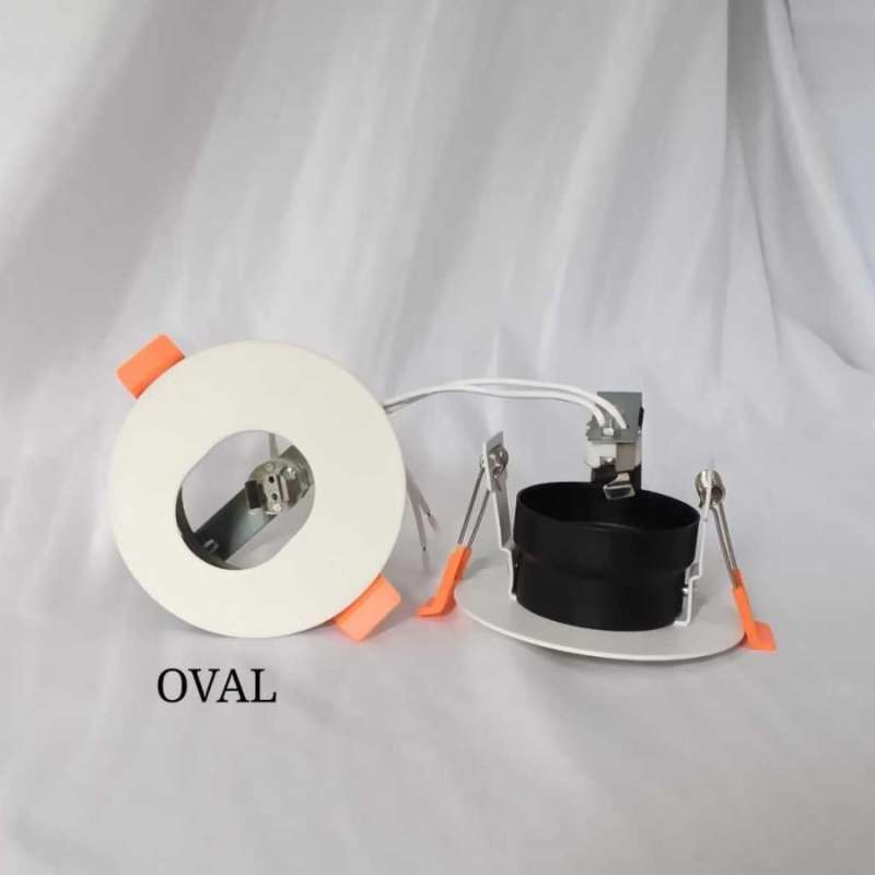 Jual Kap Lampu Sorot Pinhole/downlight Spotlight Pinhole Oval/bulat Mr16 - Putih - Oval Di ...