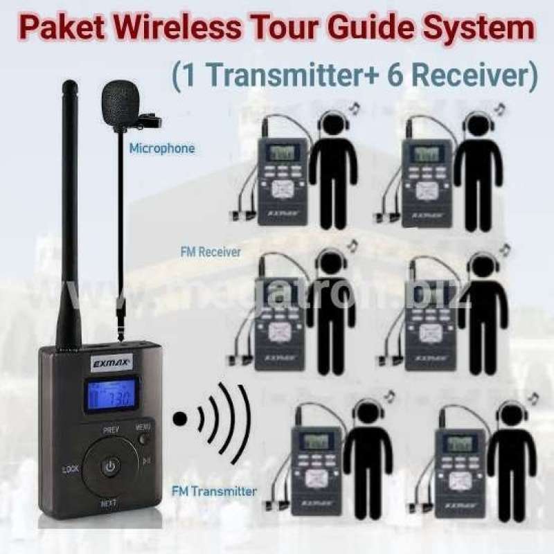 Promo Paket Wireless Tour Guide System (1 Wireless Transmitter + 6 Receiver) Diskon 50% Di ...