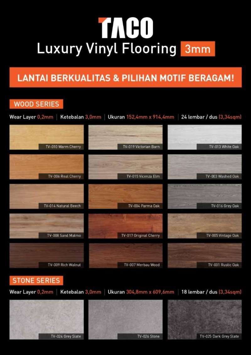 Jual Taco Vynil 3 Mm Tv3014 Natural Beech / Lantai Kayu Vynil Di Seller ...