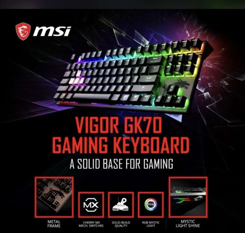 Promo Keyboard Mechanical Gaming Msi Vigor Gk70 Tkl Diskon 23% Di ...