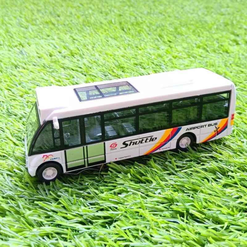 Jual Diecast Bus Alloy Car Models Airport Shuttle Bus White Di Seller ...
