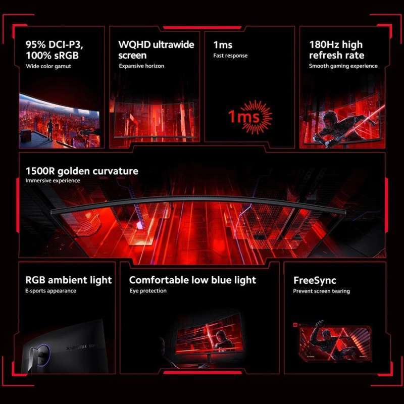 Jual Xiaomi Curved Gaming G34wqi Monitor 34'' Inch Wqhd Ultra Wide ...