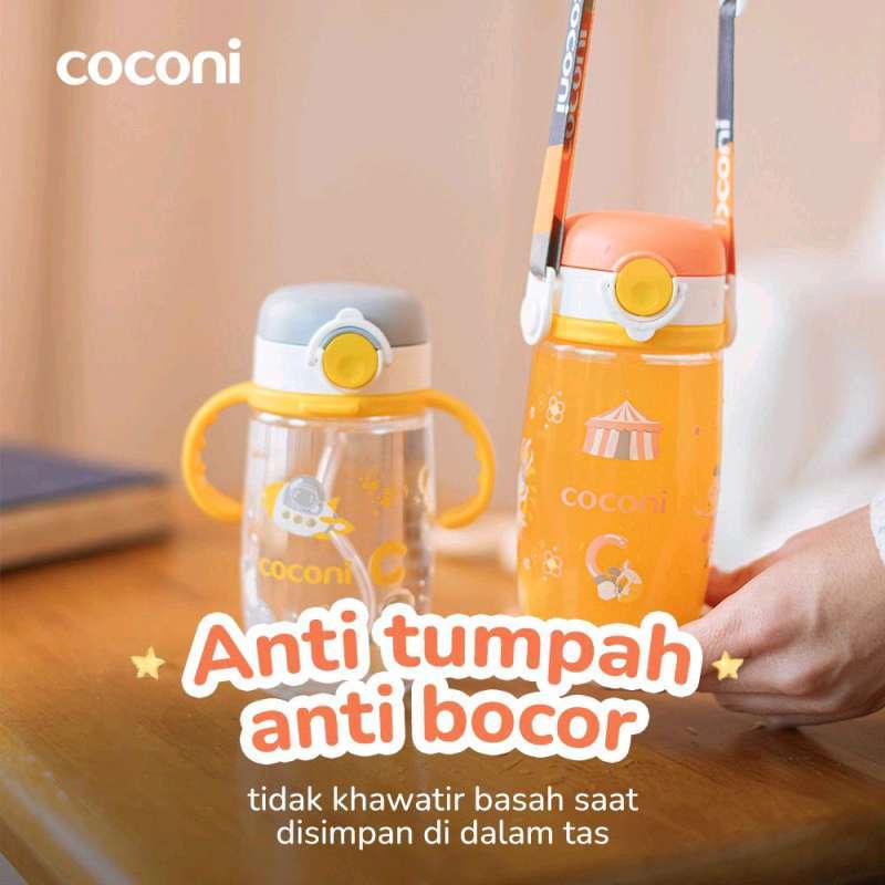 Jual Coconi Tritan Sippy Cup With Strap / 360 Gravity Straw Baby Water ...