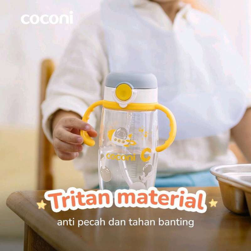 Jual Coconi Tritan Sippy Cup With Strap / 360 Gravity Straw Baby Water ...