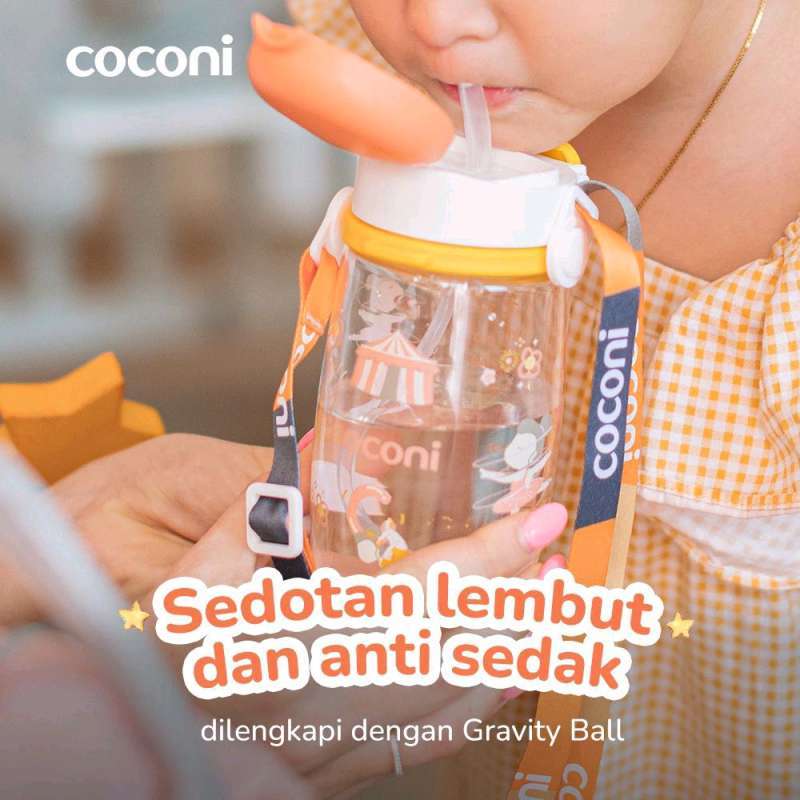 Jual Coconi Tritan Sippy Cup With Strap / 360 Gravity Straw Baby Water ...
