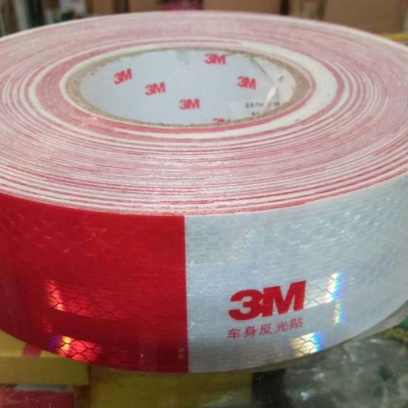 Promo Sticker Reflektor 3m 2 Inch X 45m Mobil Truk - Red White / Merah ...