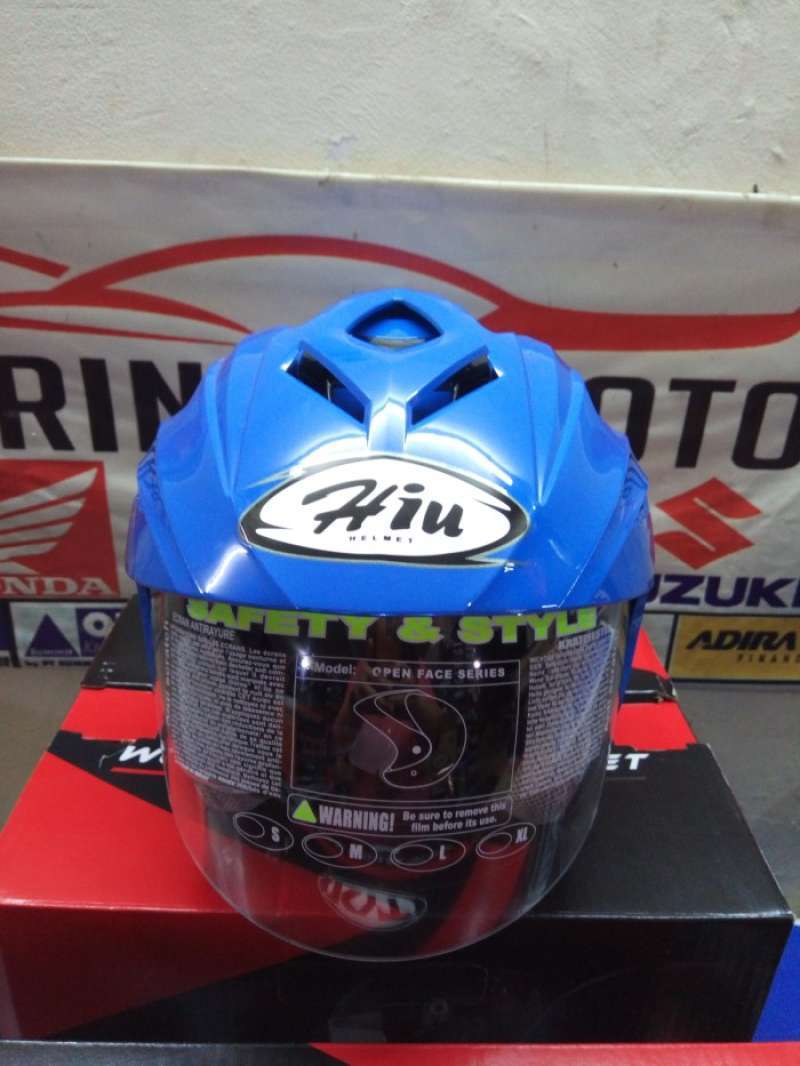 Promo Helm Hiu Arrow / Double Visor / Half Face Helmet / Sni Blue Mild ...