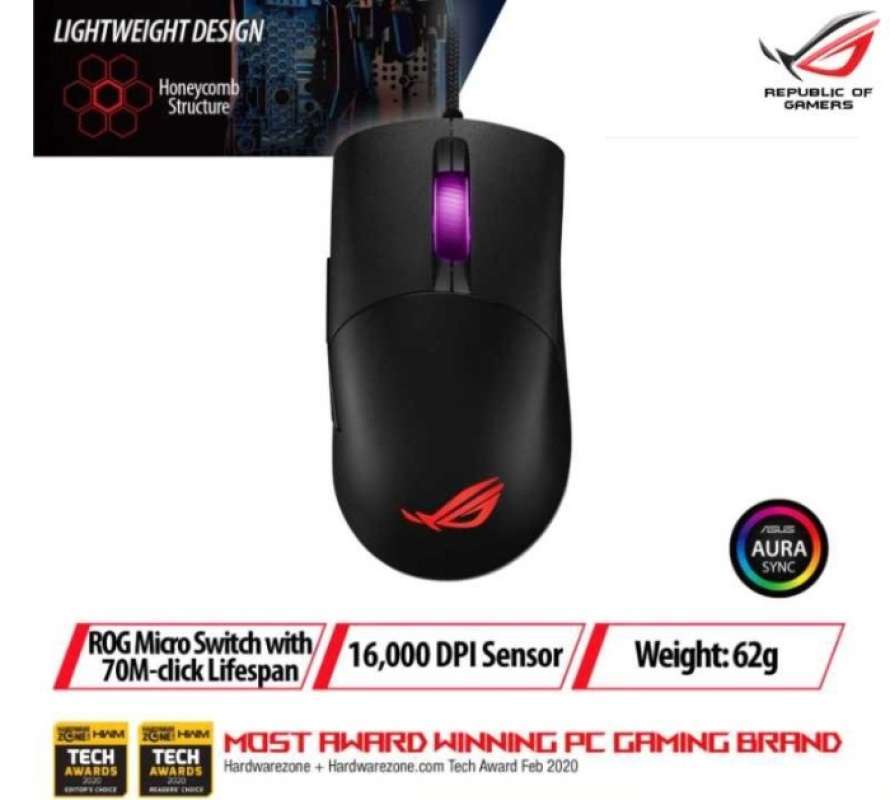Promo 100% Produk Ori Asus Rog Keris Lightweight Rog 16,000 Dpi Sensor ...
