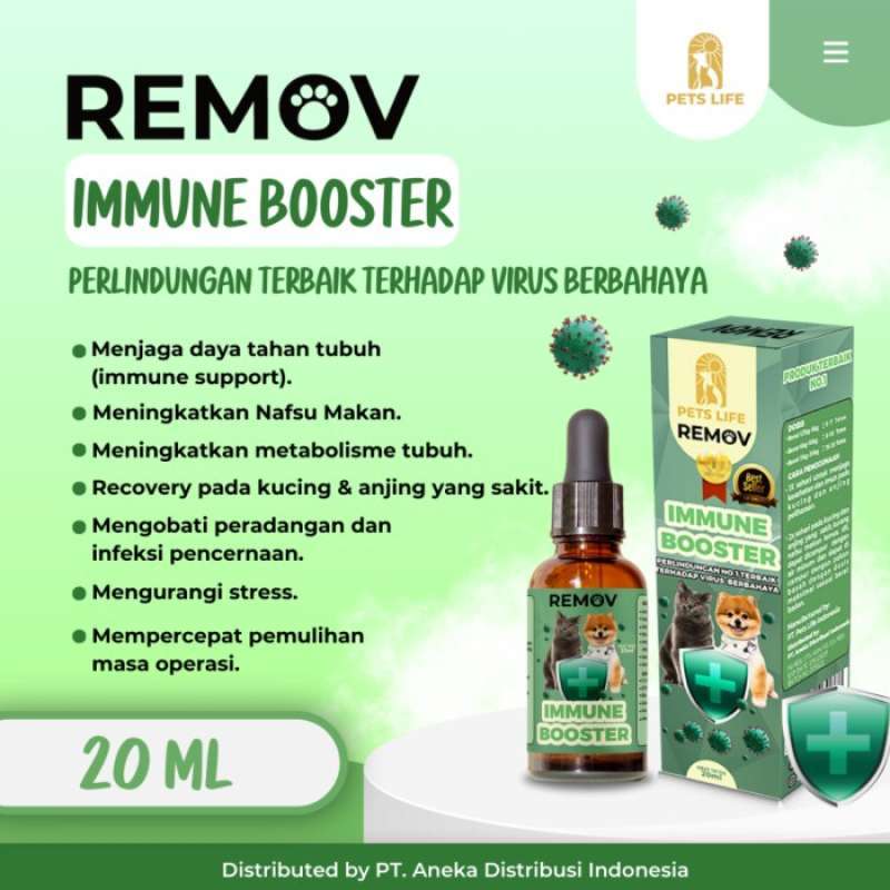 Jual Remov Vitamin Anjing Kucing Tetes Multivitamin Immune Booster 20 ...