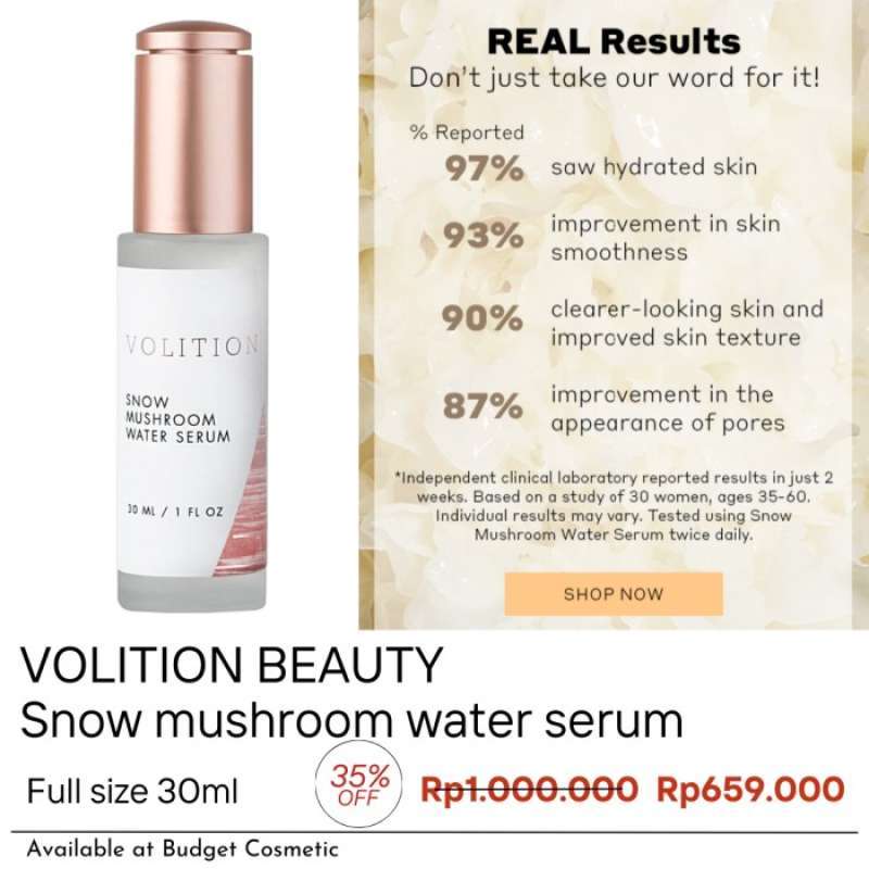 Promo Volition Snow Mushroom Water Serum Authentic / Serum ...