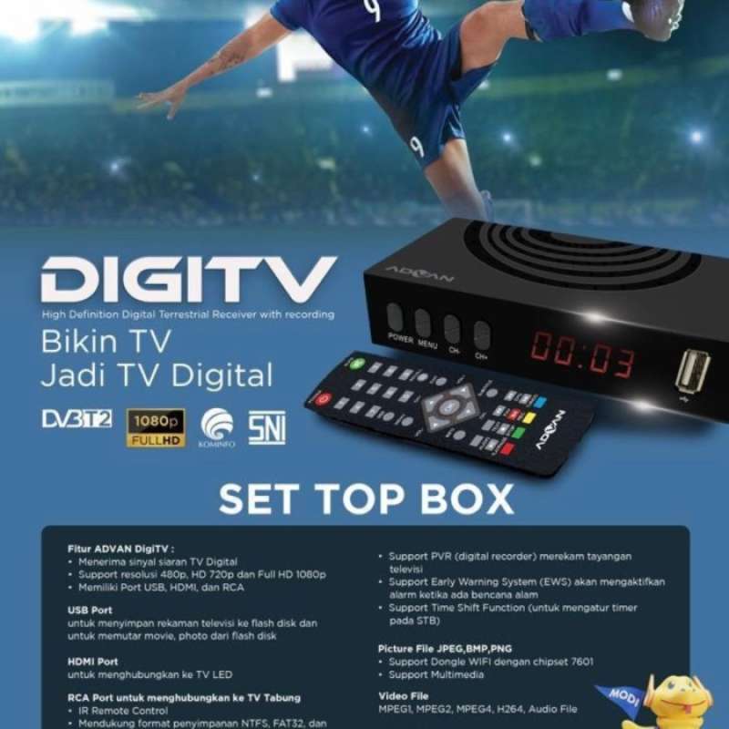 Jual Stb Advan Digipro Dvbt2 Full Hd 1080p Set Top Box Tv Digital ...