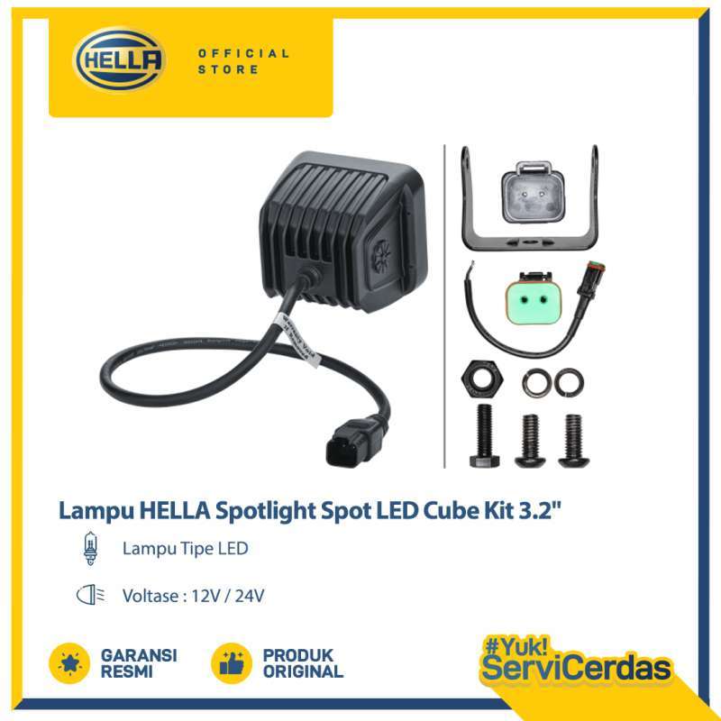 Jual Lampu Hella Spotlight Spot Led Cube Kit 3.2 - Lampu Mobil Di ...