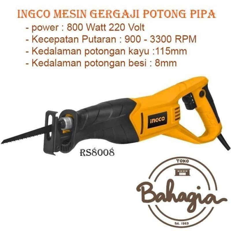 Promo Mesin Gergaji Potong Kayu Pipa Besi Reciprocating Saw Ingco ...