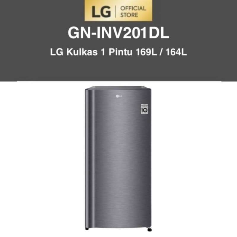 Promo Lg Gn-inv201sl Kulkas 1 Pintu Inverter Gninv201sl Resmi Gninv201 ...