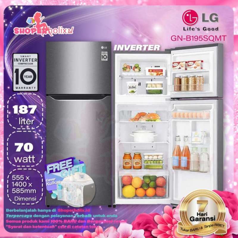 Promo Kulkas Lg 2pintu Gn-b195sqmt Dark Graphite Steel New Diskon 23% ...
