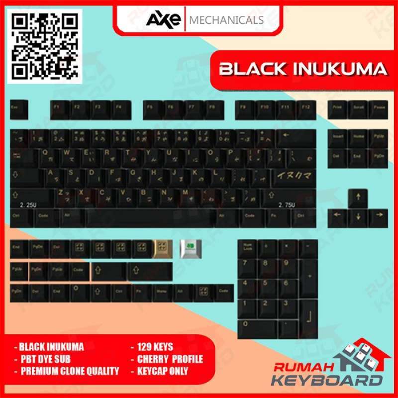 Promo 100% Produk Ori Keycap - Keycaps - Cherry - Black Inukuma - Pbt ...