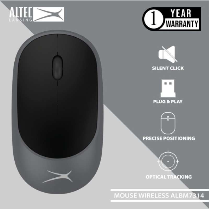Promo Altec Lansing Albm7314 Mouse Wireless Albm 7314 Silent Klik ...