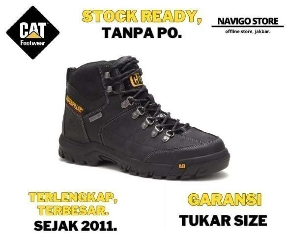 Promo Sepatu Safety Caterpillar Threshold St Waterproof Black Diskon 50 ...