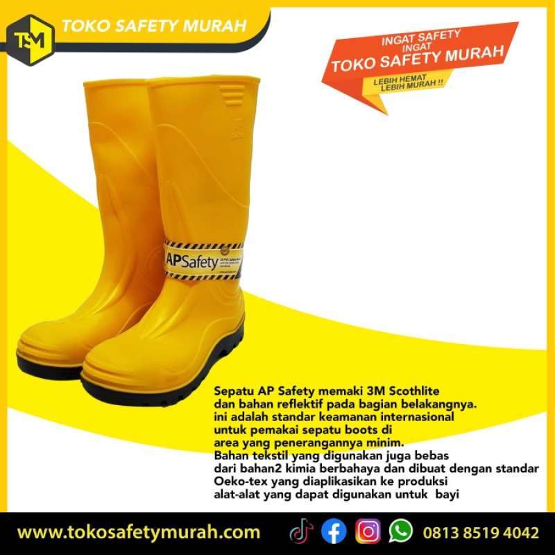 Promo Sepatu Boot Ap Safety S5 Kuning Toecap Besi Top Quality - 42 ...