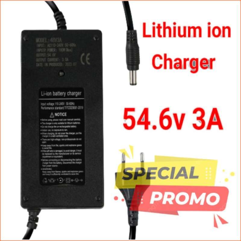Jual Charger 48v 3a 13s Lithium Battery Baterai 54.6v Sepeda Listrik ...