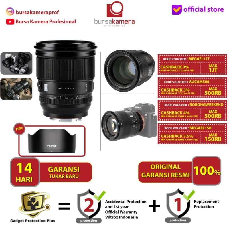 Jual Viltrox 75mm F1.2 Sony E Auto Focus Lens Af 75mm F1.2 Garansi Resmi Di Seller Noelle ...