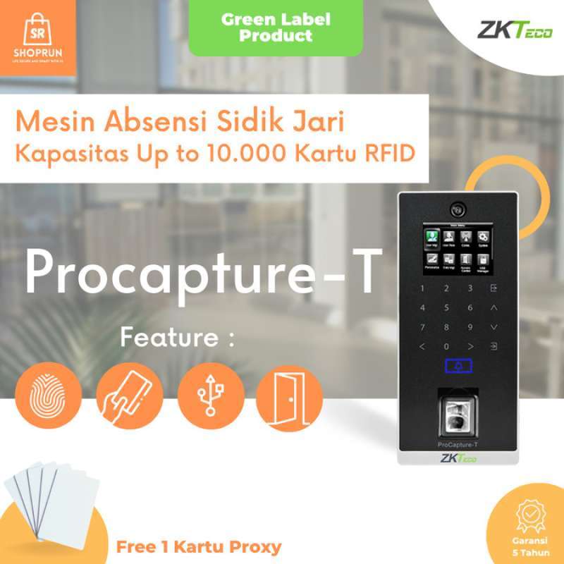 Promo Mesin Absensi Sidik Jari Zkteco Capture-t Kapasitas Kartu 10000user Diskon 23% Di Seller ...