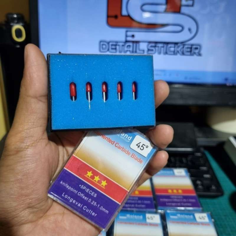 Promo 1box Mata Pisau Cutting Sticker Roland Blade 45 Derajat 1box 5pcs ...