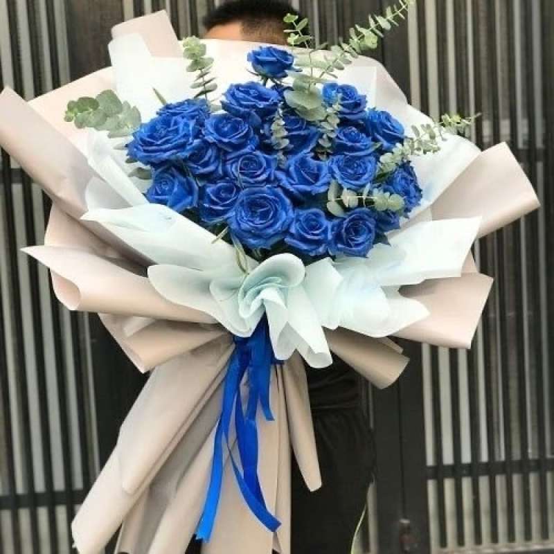 Promo The Blue Roses Special Bouquet Bucket Buket Bunga Mawar Segar ...