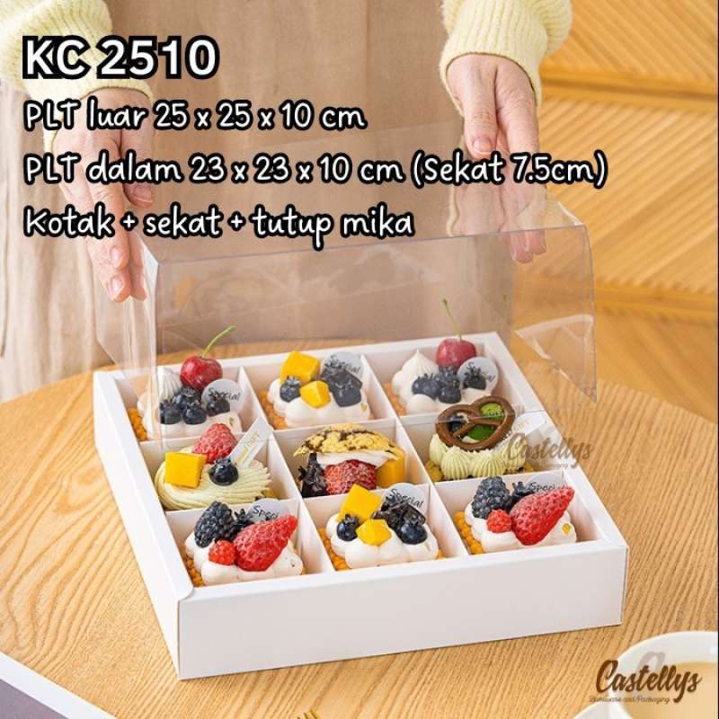 Promo Kotak Box Kue Sekat 9 Kc2510 Mini Cake Snack Pudding Dessert Bolu ...