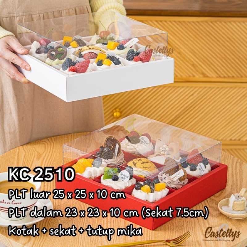 Promo Kotak Box Kue Sekat 9 Kc2510 Mini Cake Snack Pudding Dessert Bolu ...