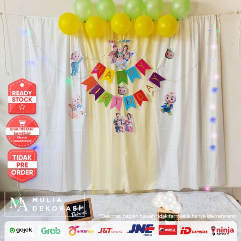 Promo Dekorasi Happy Birthday 1 Set Paket Tirai Pesta Anak Paket ...
