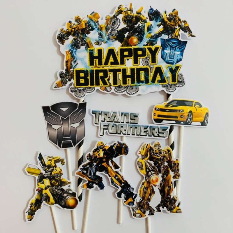 Promo Bumblebee Transformer Topper Cake Birthday / Hiasan Kue Ulang ...