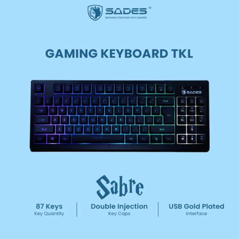 Promo 100% Produk Ori Sades Sabre Tkl Rgb Gaming Keyboard Diskon 23% Di ...