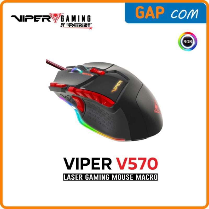 Promo 100% Produk Ori Mouse Gaming Patriot Viper V570 Rgb Mmo+fps Laser ...