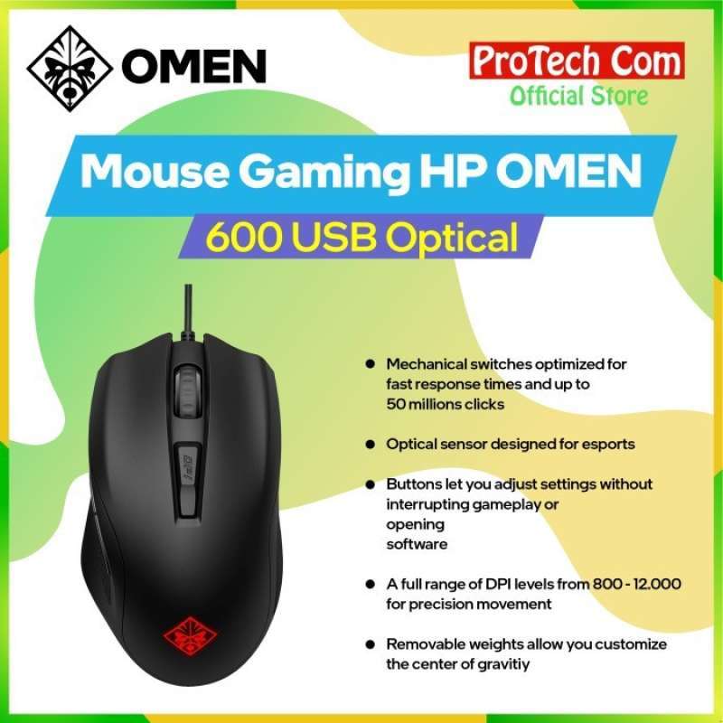 Promo 100% Produk Ori Mouse Gaming Hp Omen 600 Usb Optical - Gaming ...