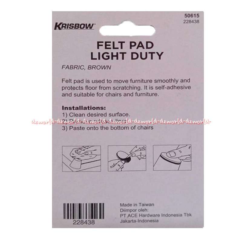 Jual Krisbow Felt Pads Light Duty 25mmx 25mm Isi 12pcs Busa Foam ...