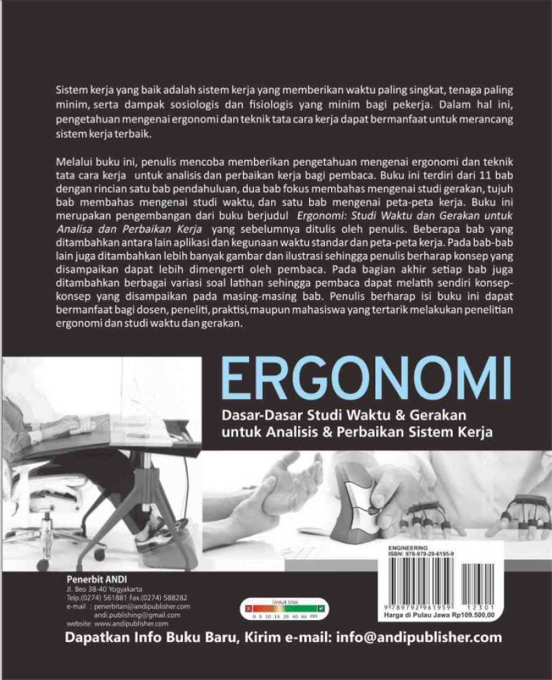 Jual Buku Ergonomi, Dasar-dasar Studi Waktu Dan Gerakan Untuk Analisis ...