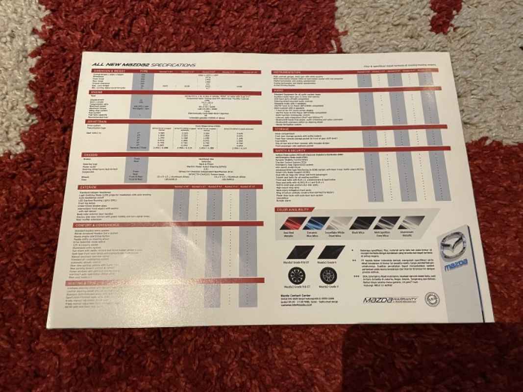 Jual Car Catalog-brosur Mobil Mazda 2 Skyactiv Pre Facelift Di Seller ...