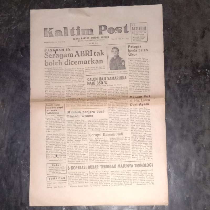Jual Koran Jadul Kuno Lawas Kaltim Post Tahun 1970 An Di Seller Shin ...