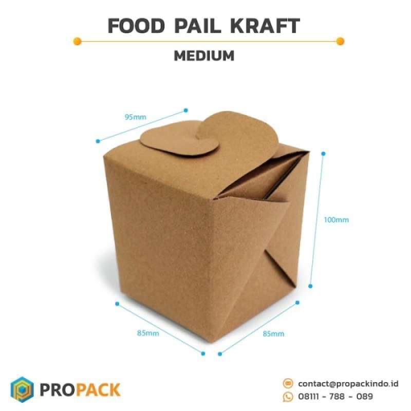 Jual Food Pail Kraft Murah Large Isi 25 Pcs / Kotak Makan Coklat Rice ...