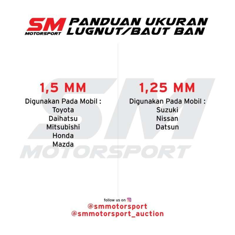 Promo Lugnut Mur Baut Roda Velg Mobil Racing Besi Not Rays Work Enkei ...