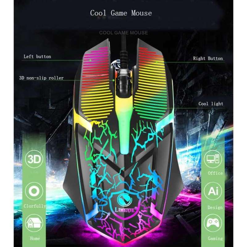Jual Limeide Combo Keyboard Gaming Rgb With Mouse + Holder Smartphone ...