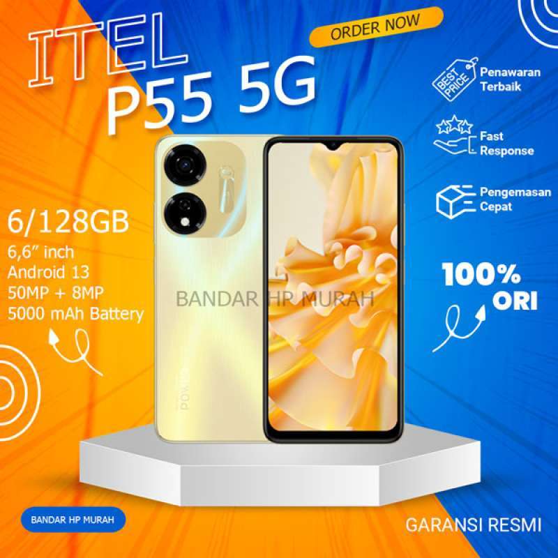 Promo Itel P55 5g 50mp Dual Clear Cam Baterai 5000mah Garansi Resmi ...