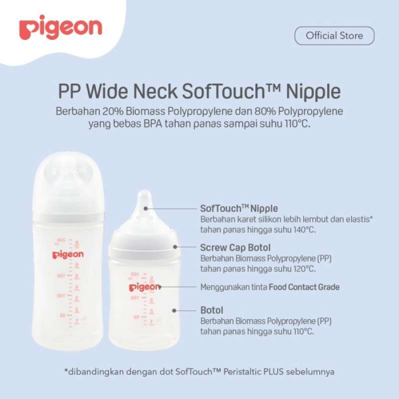 Jual Pigeon Botol Bpp Wide Neck 160ml W/ Softouch Nipple Di Seller Zenin - Cengkareng Timur ...