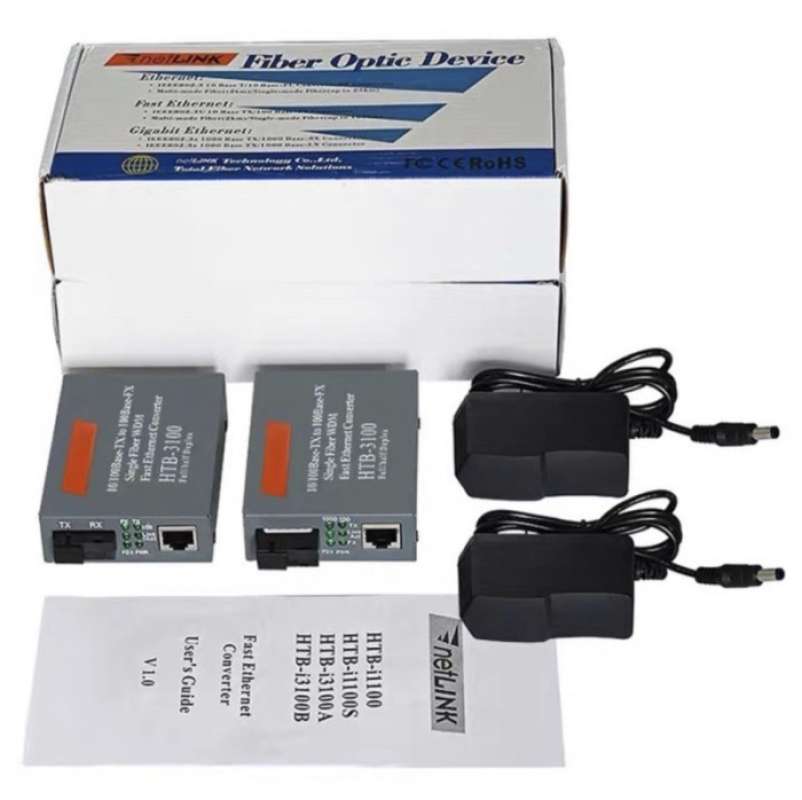 Jual Converter Fo Ke Lan - Fiber Optic To Lan - Netlink Htb 3100 A+b Di ...