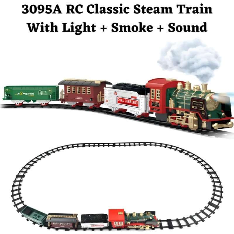 Jual 3095a Rc Classic Steam Train With Light + Smoke + Sound / Rc Train ...