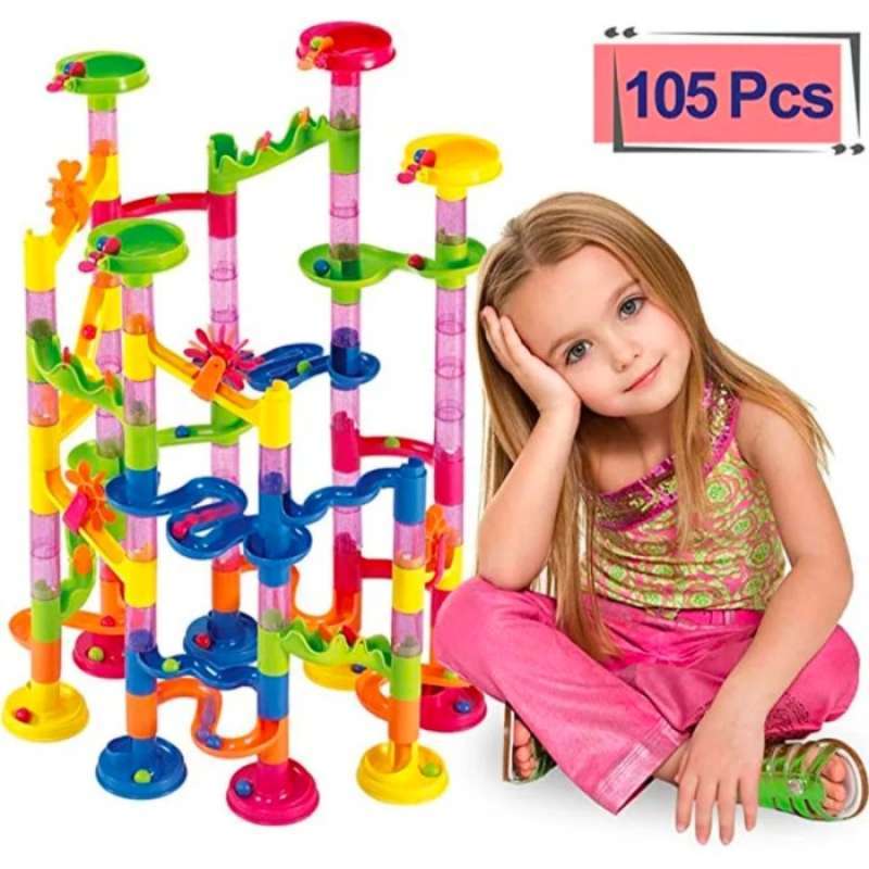 Jual Mainan Anak Diy Set Seluncur/track Marble - Marble Run 105 Pcs Di ...