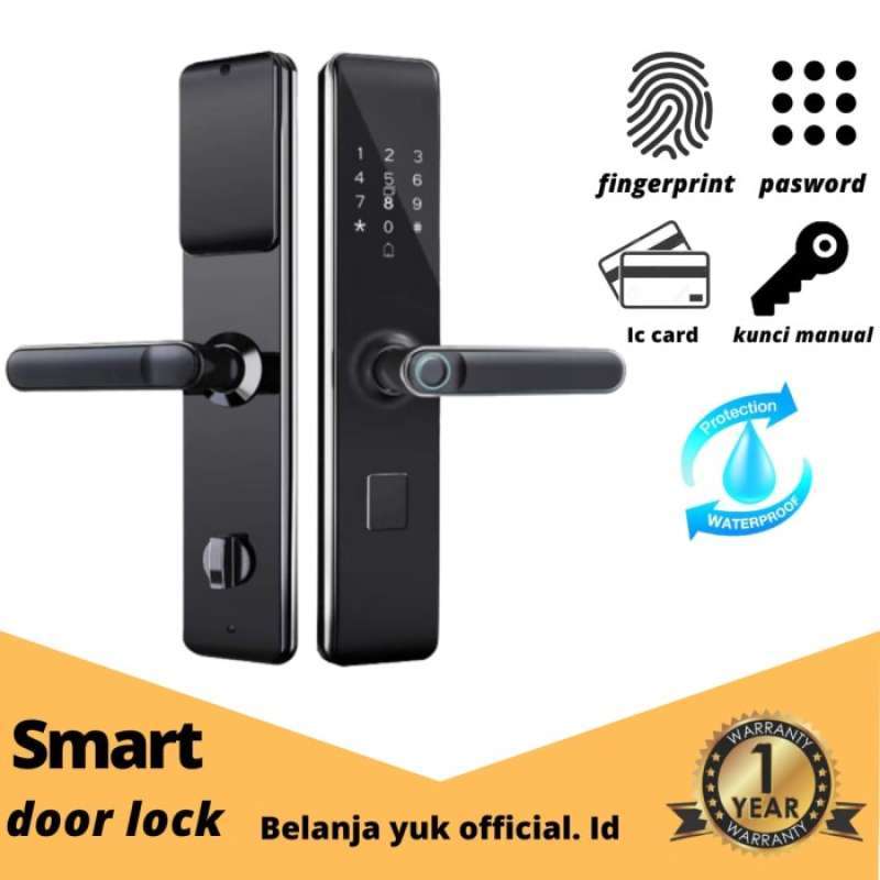 Promo Smart Door Lock Handle Pintu Kunci Digital Elektrik - No Aplikasi ...