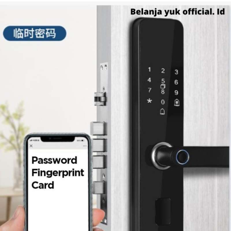 Promo Smart Door Lock Handle Pintu Kunci Digital Elektrik - No Aplikasi ...
