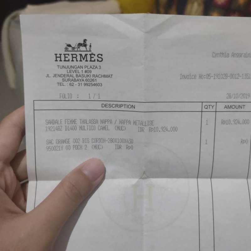 Jual Receipt Hermes Original / Rec Hermes / Nota Hermes / Invoice Hermes - 5 Di Seller Tombstone ...